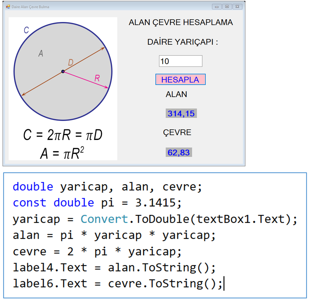 deisken_10_daire_alan_cevre | Megep Modülleri